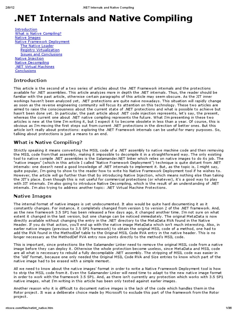 NET Internals and Native Compiling | PDF | Windows Registry | Computer ...