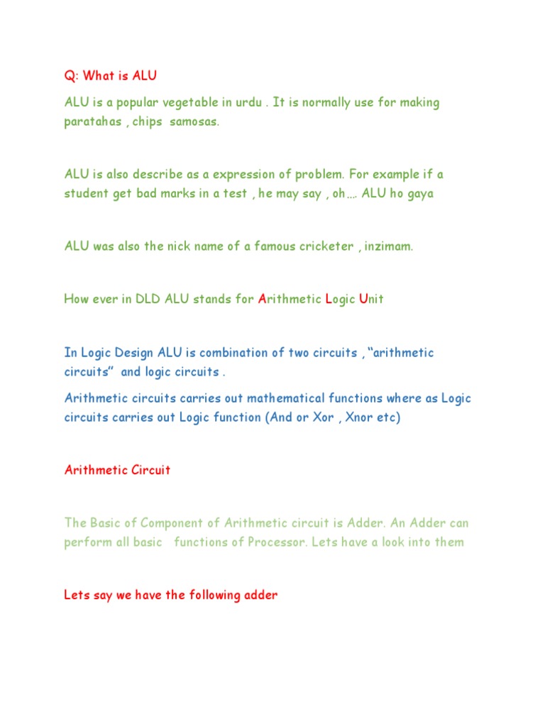 Understanding the ALU Circuit Design | PDF | Teaching Methods ...