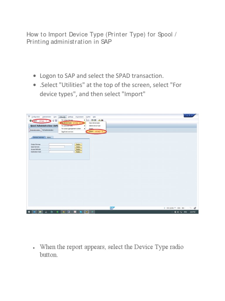 Importing Printer Device Types in SAP | PDF | Computer Architecture ...