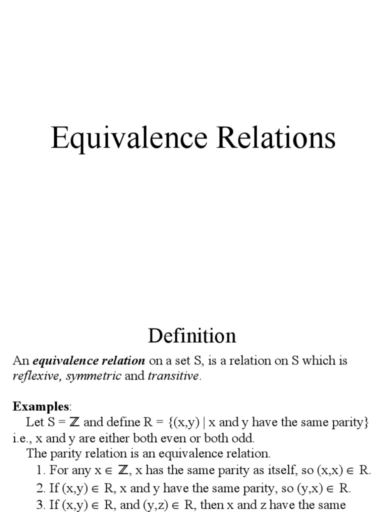 Equivalence Relations | PDF | Mathematical Logic | Mathematical Concepts