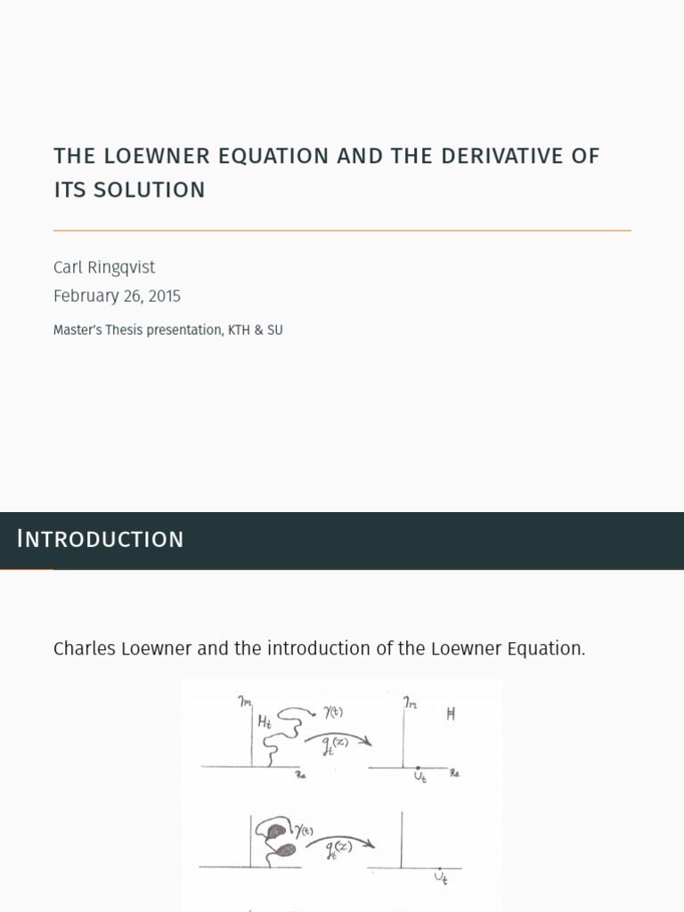 Insights on the Loewner Equation | PDF | Equations | Mathematical Concepts