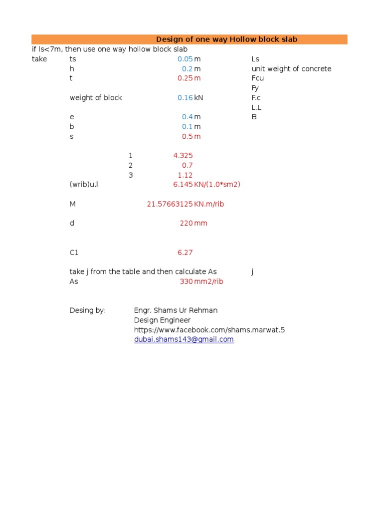 One-Way Hollow Block Slab Guide | PDF | Technology & Engineering