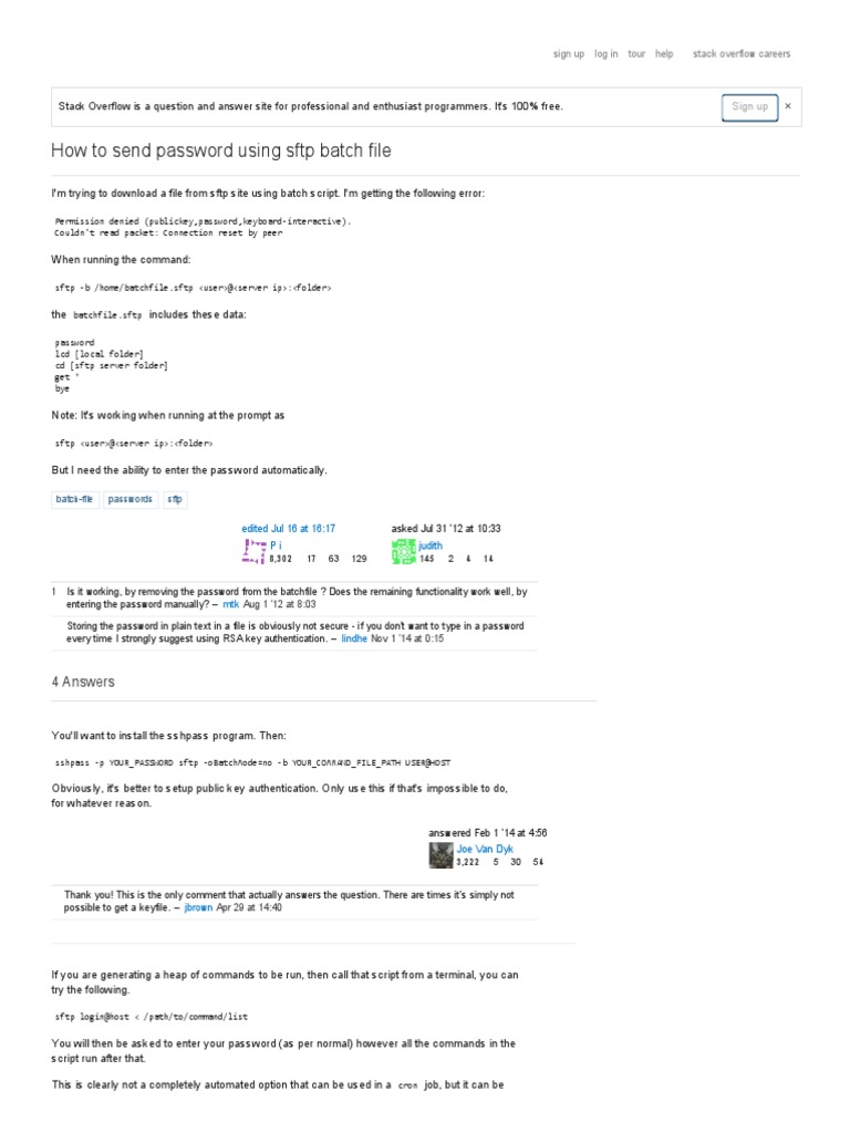 send-password-sftp-batch-file-password-file-transfer-protocol