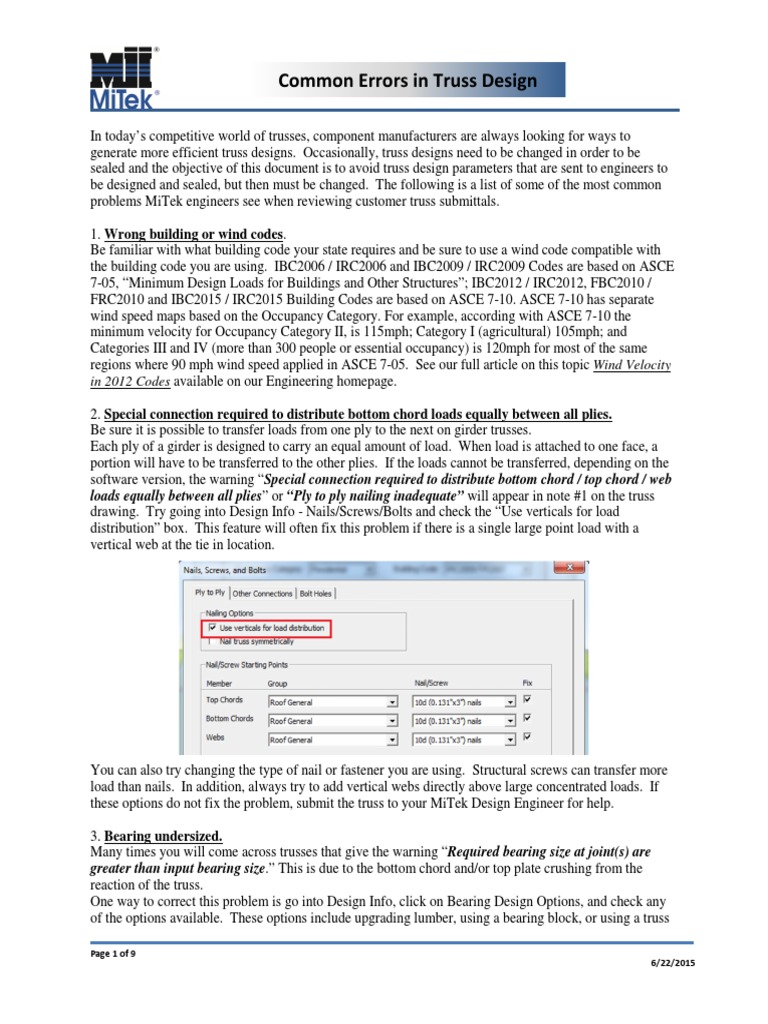Common Errors in Truss Design | PDF | Truss | Screw