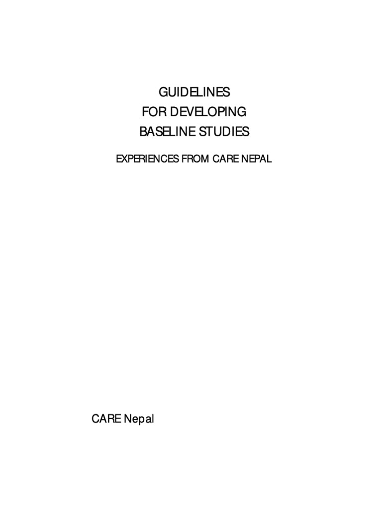 Guidelines for Baseline Studies in Nepal | PDF | Survey Methodology ...