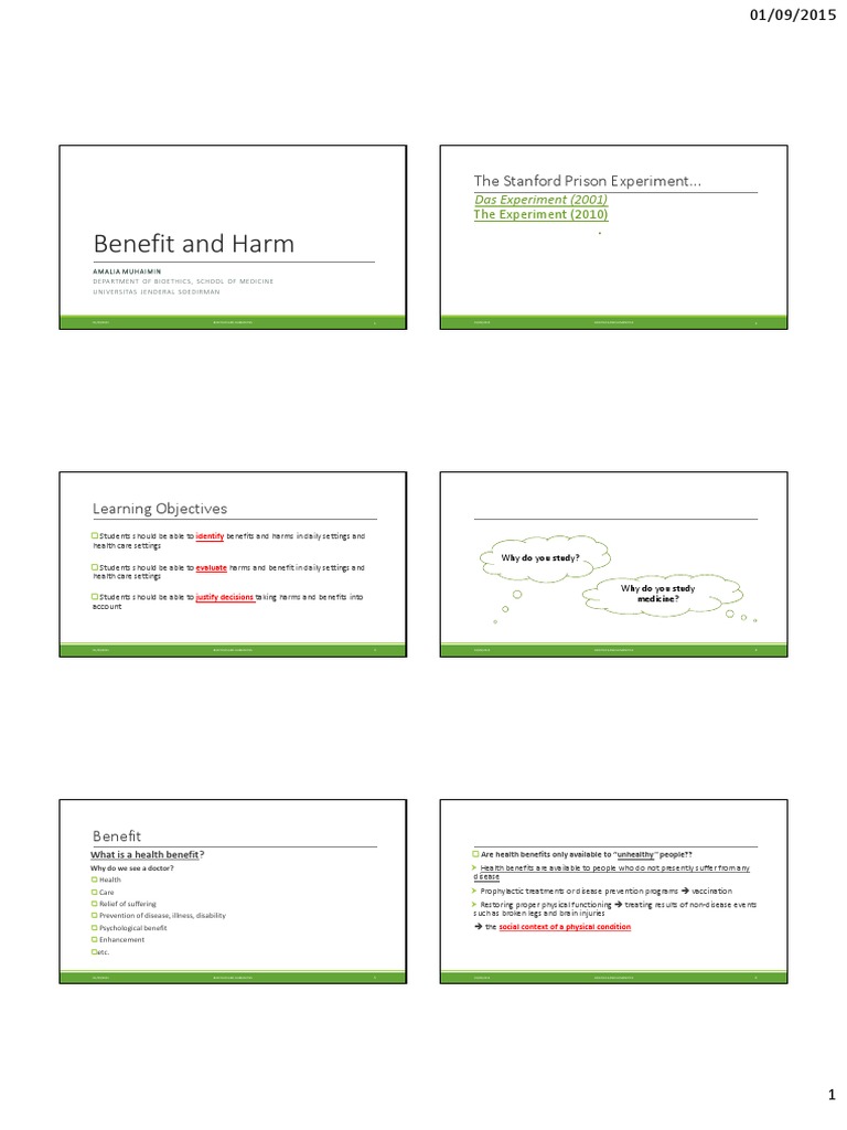 Benefit vs Harm | PDF | Bioethics | Medical Ethics