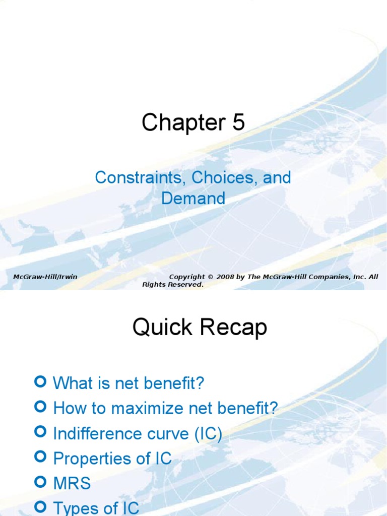 Constraints, Choices, and Demand: Mcgraw-Hill/Irwin Rights Reserved ...