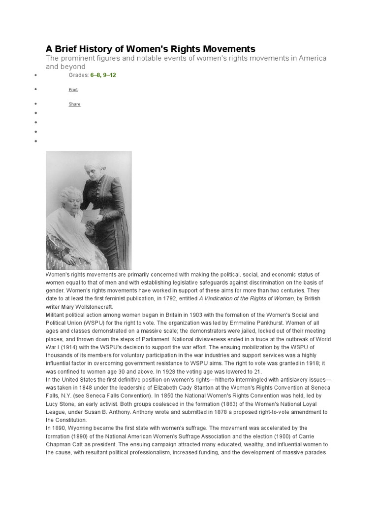 Women Rights Movement in Brief | PDF | Feminism | Gender Studies