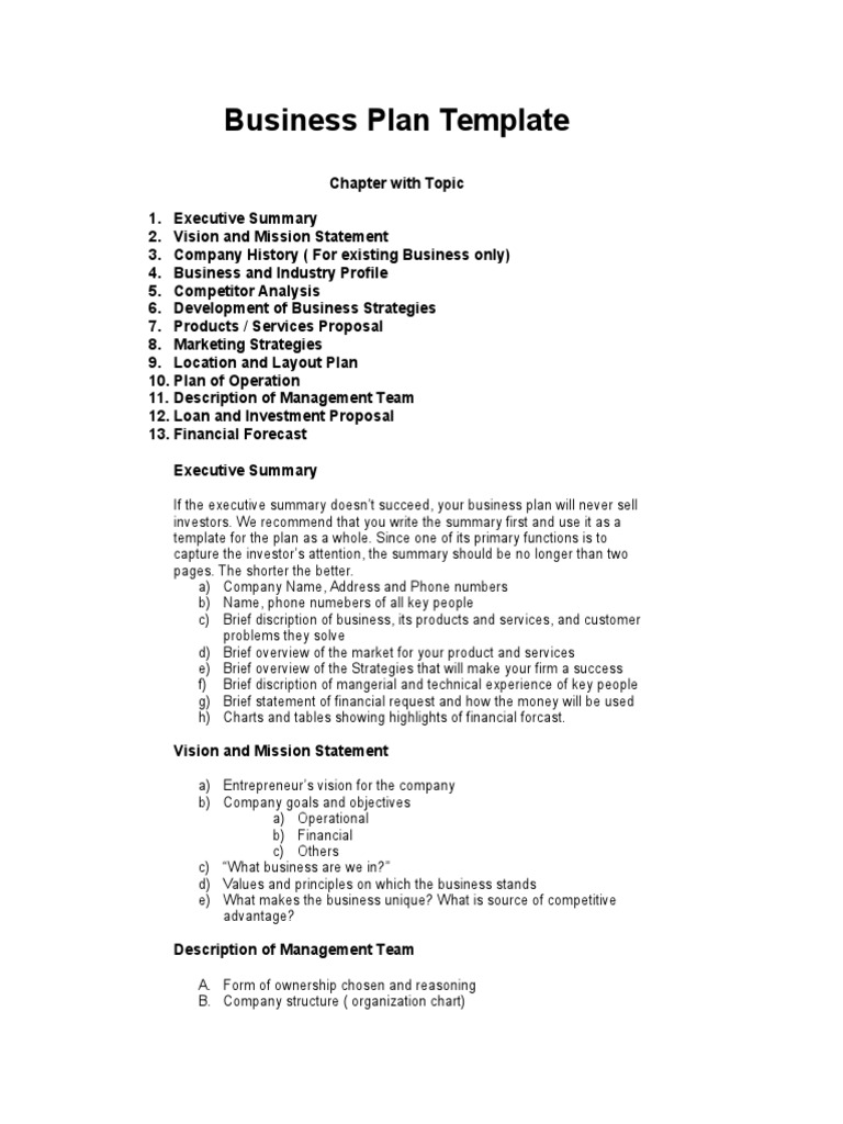 Business Plan Template | PDF