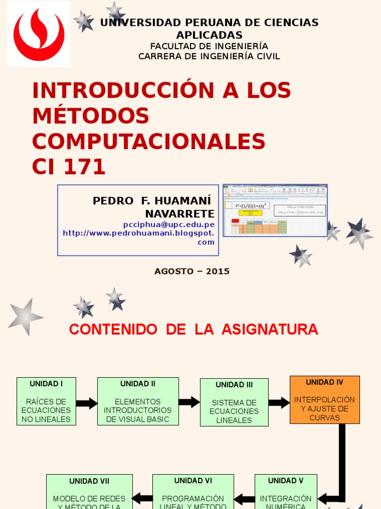 Introduccion Metodos Computacionales 2015 II (D) | PDF | Regresión lineal | Ecuaciones