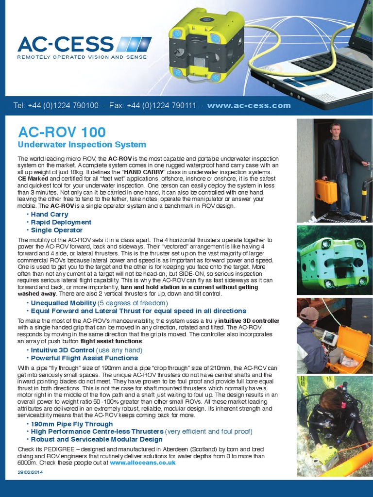 AC-ROV 100 Underwater Inspection System | PDF | Rocket Engine | Flight