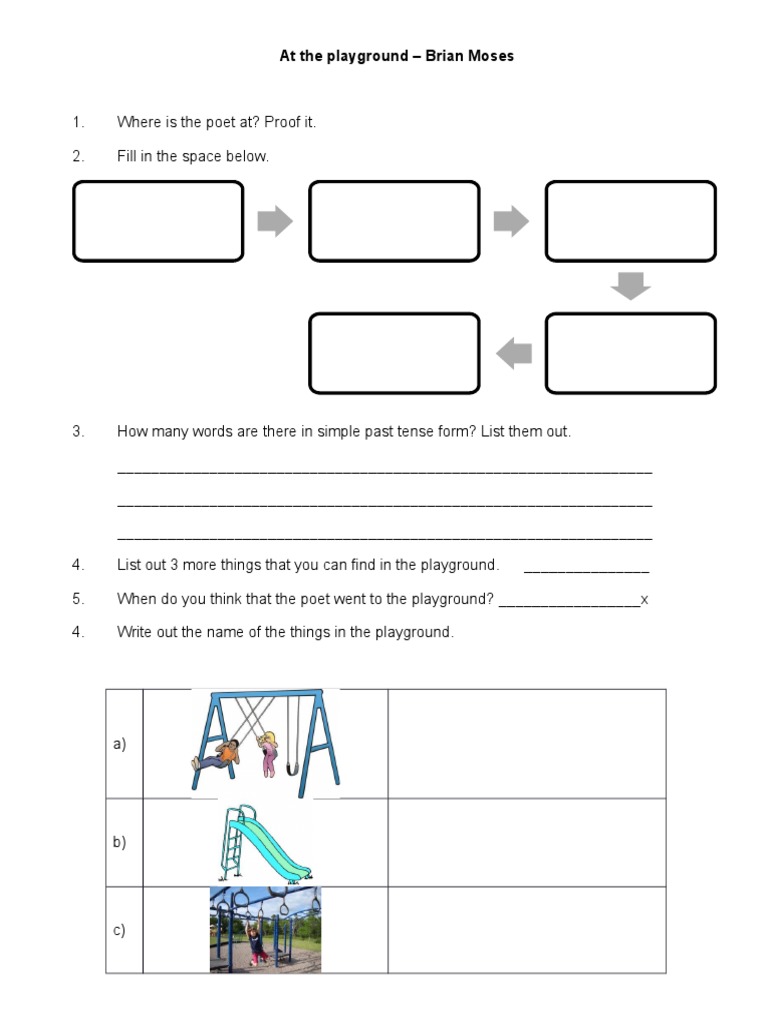 Playground Poems and Worksheets Year 4 | PDF