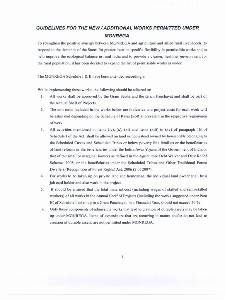 Expanded MGNREGA Permissible Works | PDF | Compost | Surface Runoff