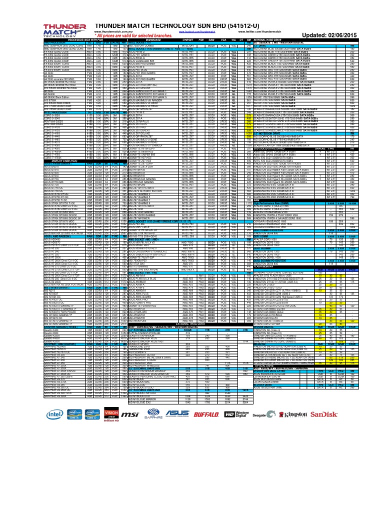 Thunder Match Technology SDN BHD (541512-U) : All Prices Are Valid For ...