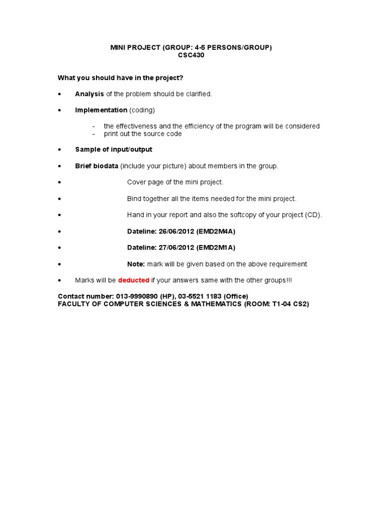 Programming Mini Projectcsc430 Download Free Pdf Computer Programming Computer Engineering