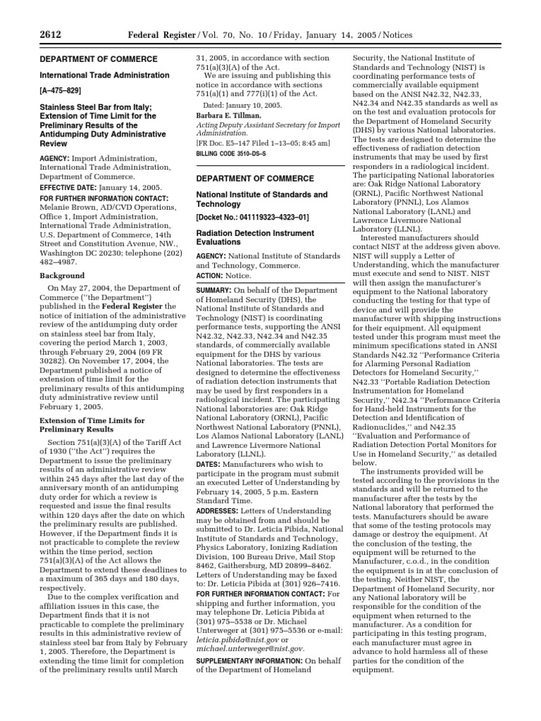 Notice: Reports and Guidance Documents Availability, Etc.: Radiation ...