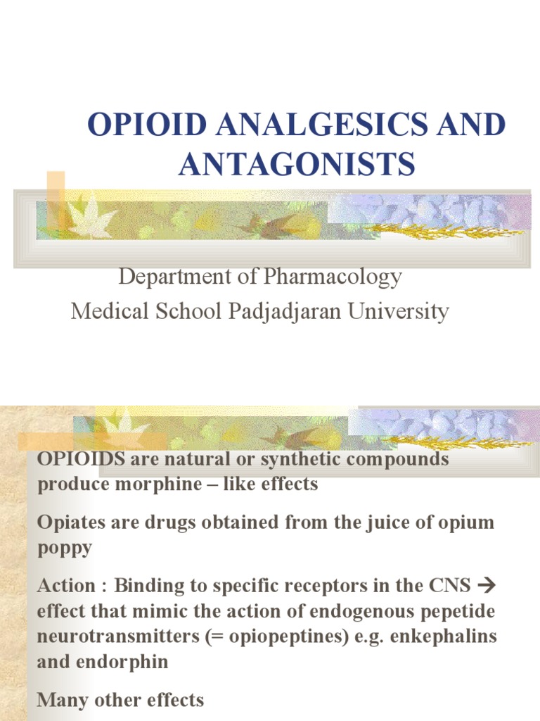 Opioid Analgesics and Antagonists | Opioid | Receptor Antagonist