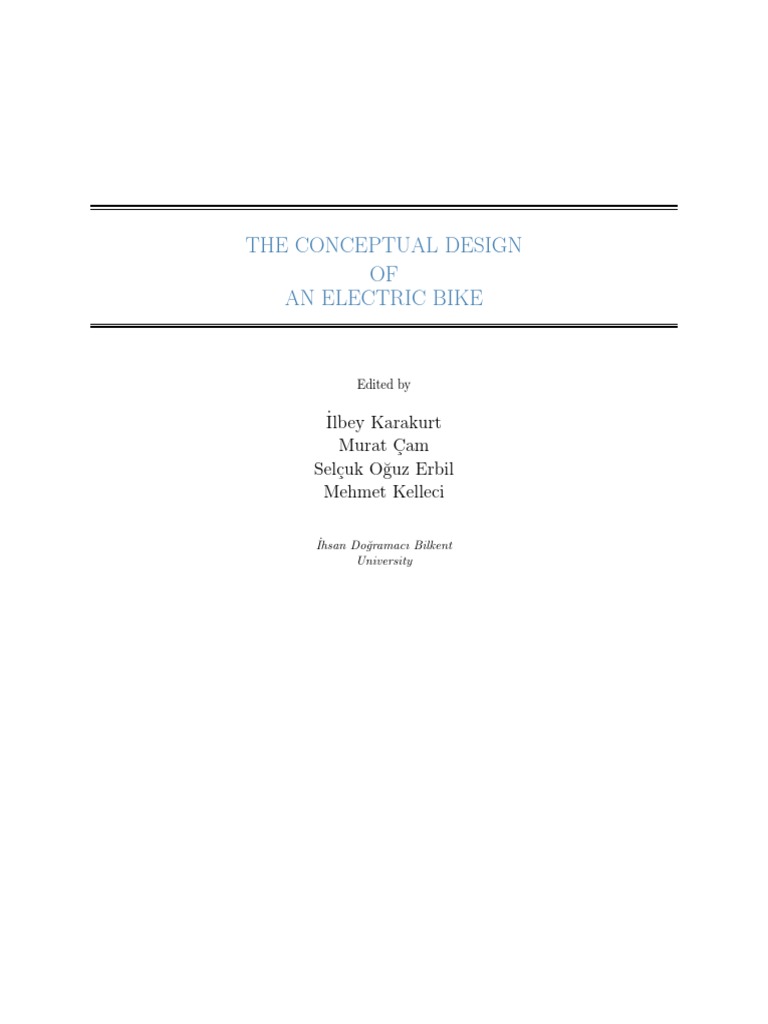 Electric Bike Design and RBS Overview | PDF | Lithium Ion Battery ...