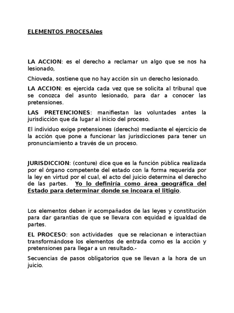 Elementos Procesales | PDF | Jurisdicción | Justicia