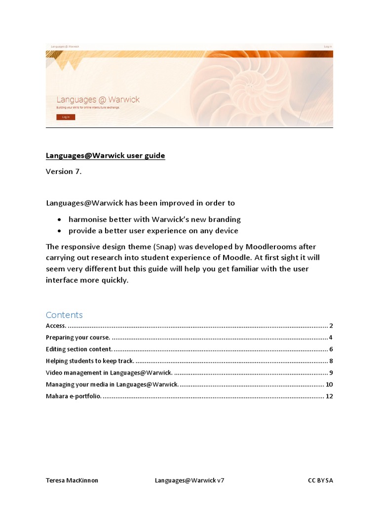 Languages@Warwick User Guide v7 | PDF | Hyperlink | Computing