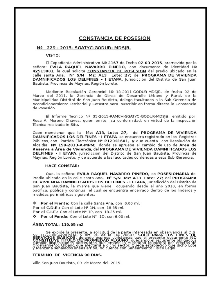 Formato de Constancia | PDF
