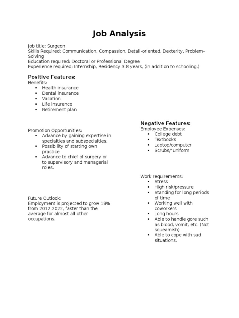 Job Analysis | PDF