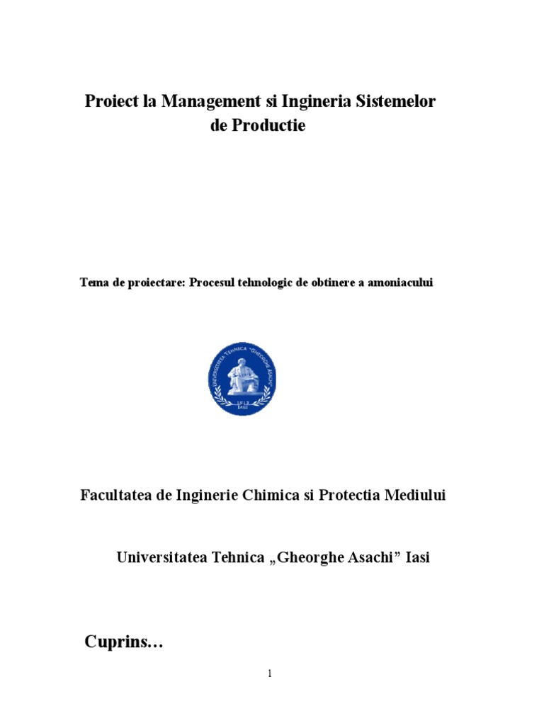 Procesul Tehnologic de Obtinere A Amoniacului2 | PDF