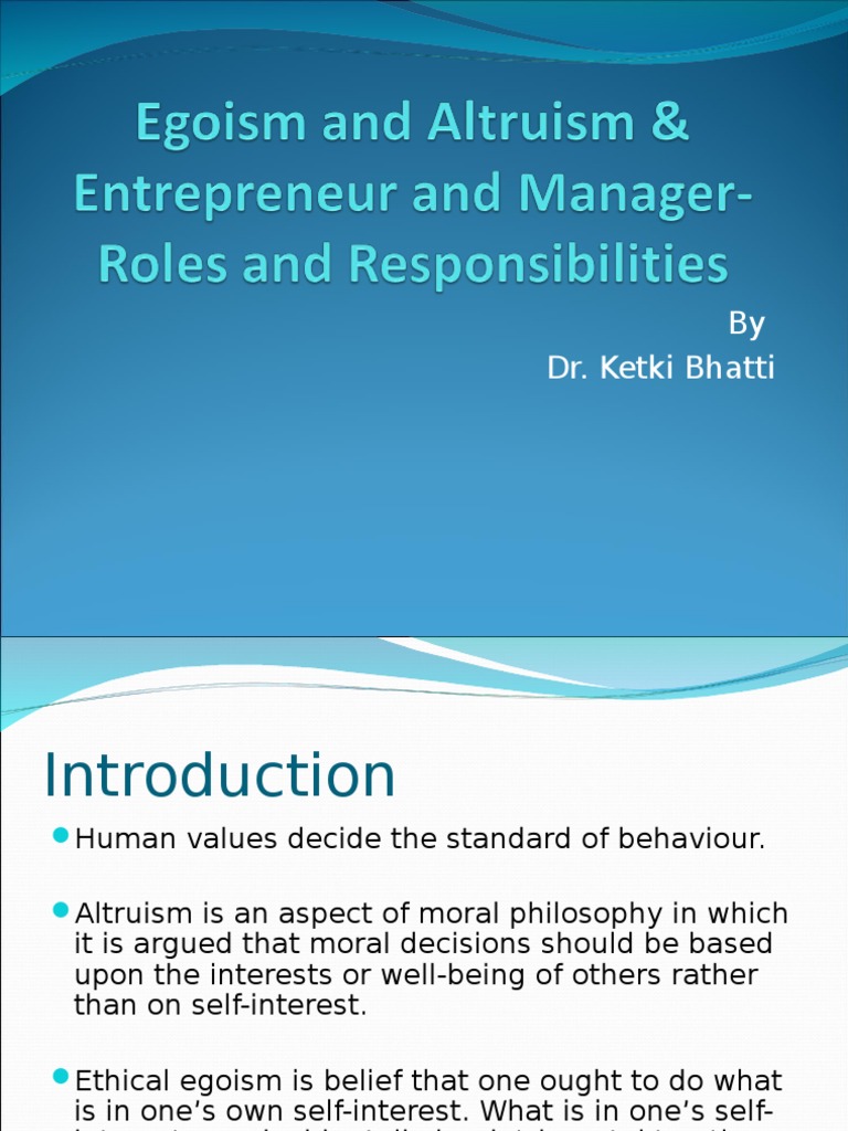 Egoism and Altruism | PDF | Philosophical Theories | Psychology