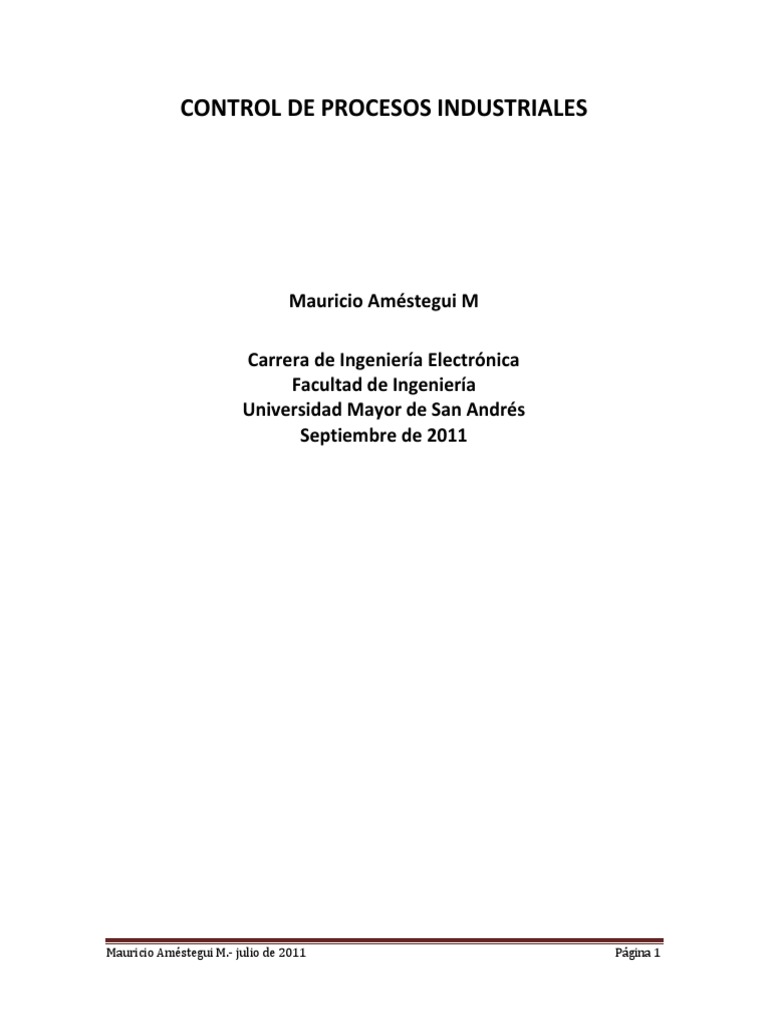 Control de Procesos | PDF | Controlador lógico programable | Sistema de ...