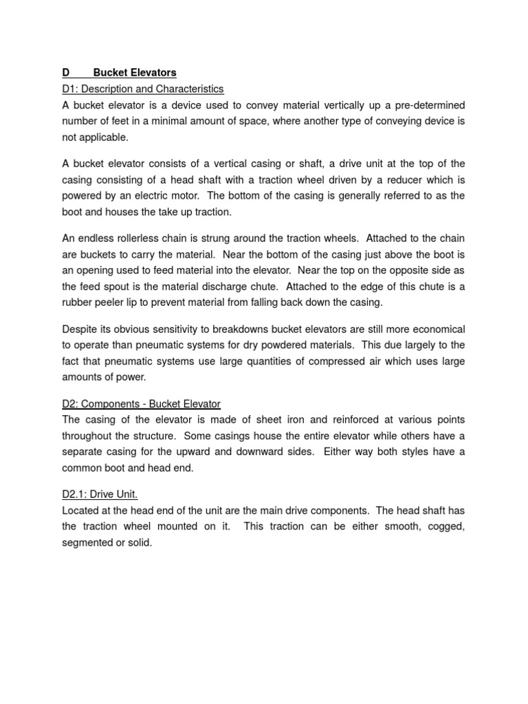 Bucket Elevators | PDF | Elevator | Mechanical Engineering