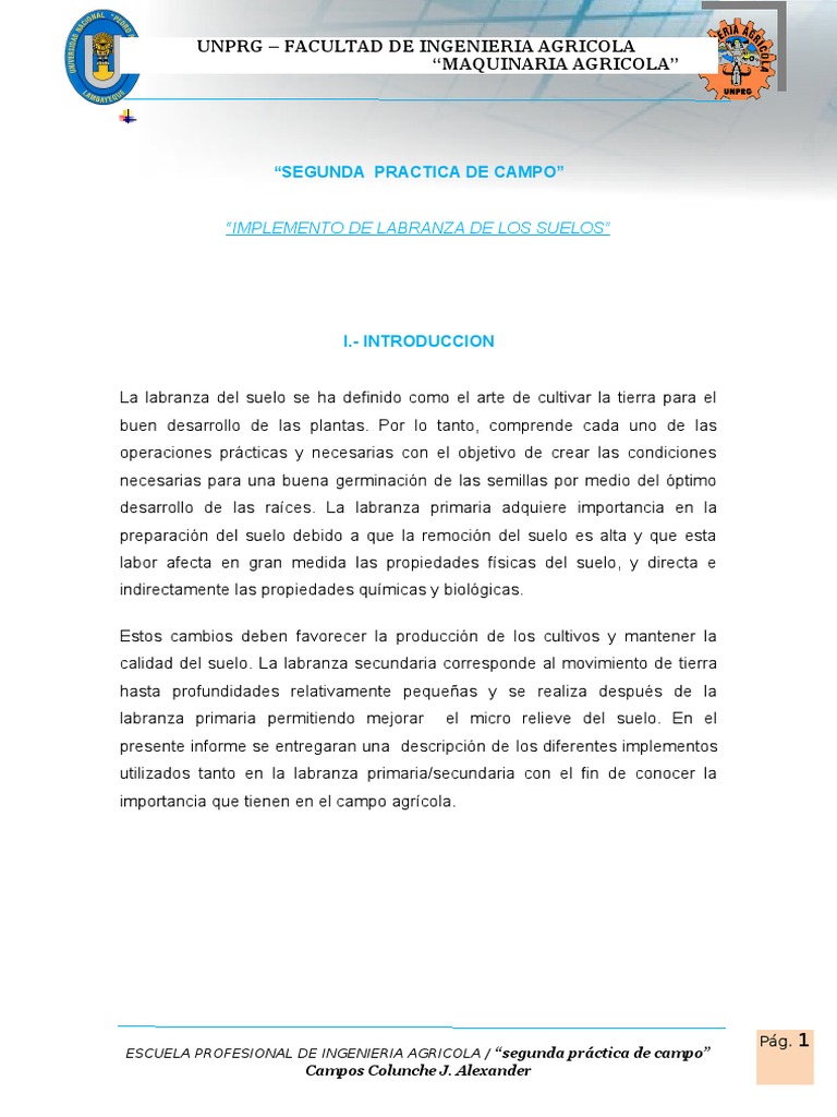 Implementos de labranza primaria y secundaria: Descripción y función de ...