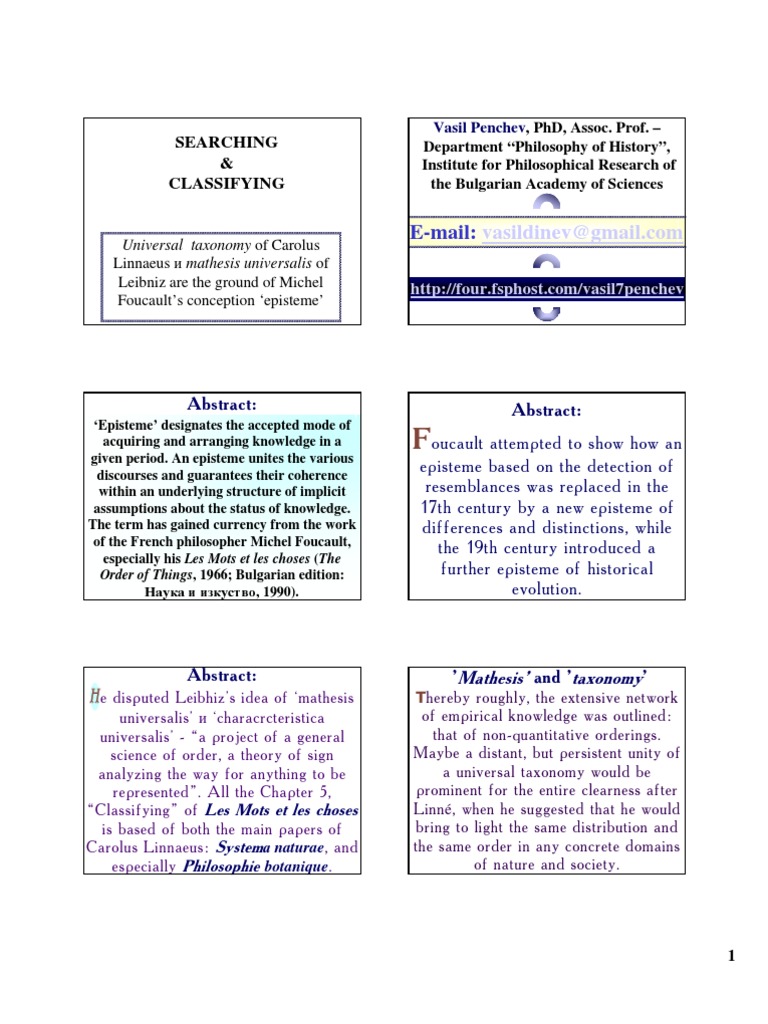 Serching and Classifying (Handout) | PDF | Taxonomy (Biology ...
