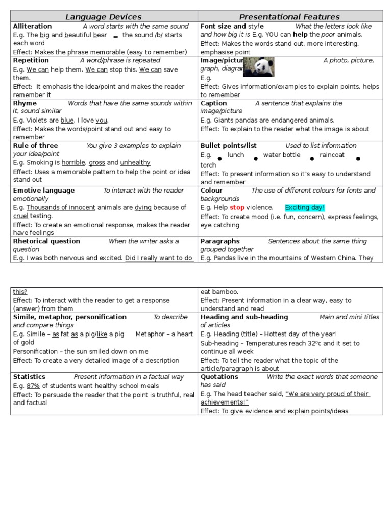 Language Devices Presentational Features: and How Big It Is E.G. YOU ...