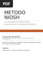 Metodo NIOSH | PDF | Factores humanos y ergonomía | Labor