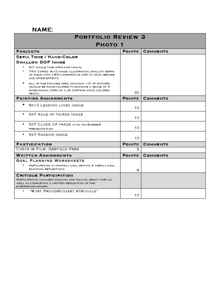 P1-Fall15 Portfolio Review 3 | PDF