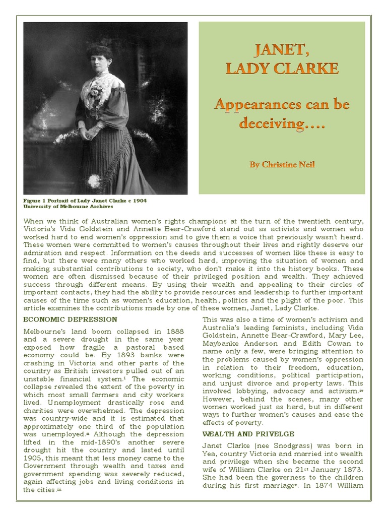 Janet, Lady Clarke | Victoria (Australia) | Melbourne