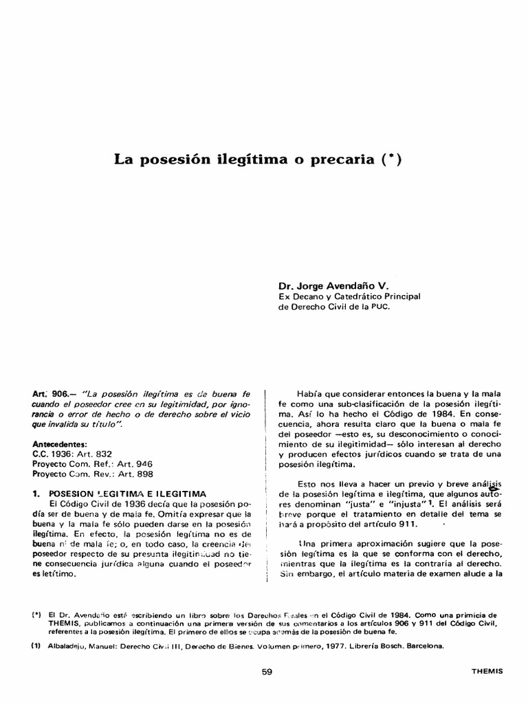 Posesión Legítima e Ilegítima: Análisis | PDF | Posesión (Ley) | Propiedad