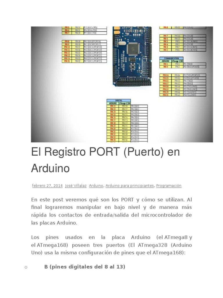 El Registro PORT | PDF | Arduino | Microcontrolador