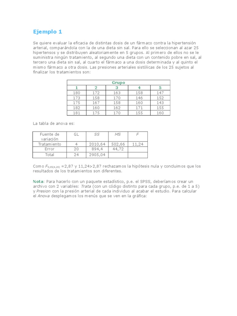 Ejemplo ANOVA | PDF