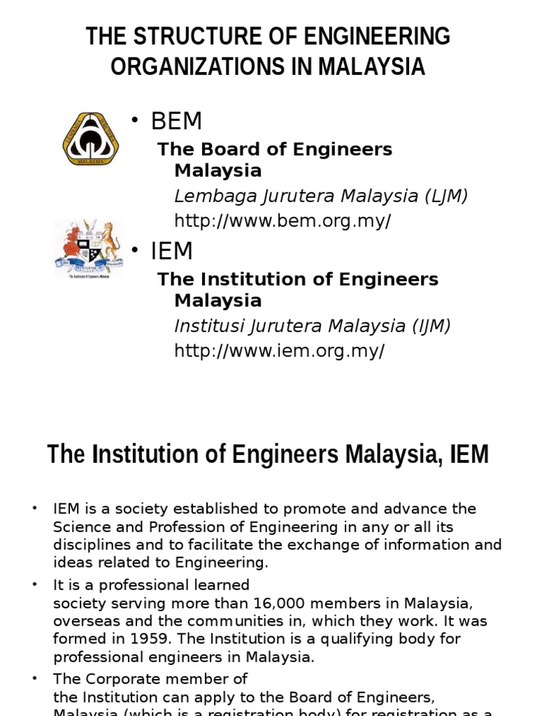 EBD2903 - Lec11 - Engineering Professional Bodies in Malaysia | PDF ...
