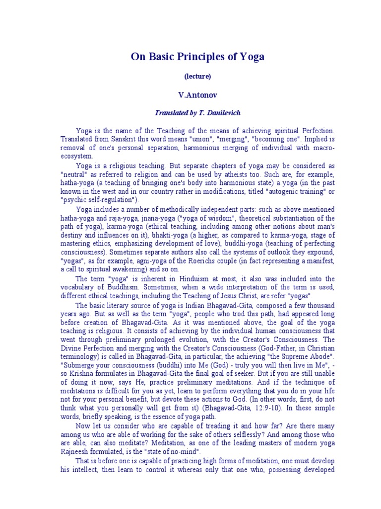 Principles of Yoga PDF | PDF | Yoga | Bhagavad Gita