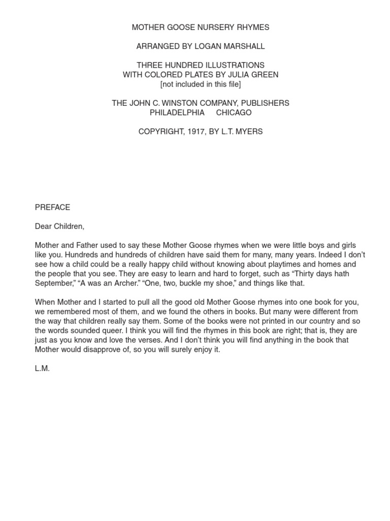 Mother Goose Nursery Rhymes 2004 | PDF | Leisure