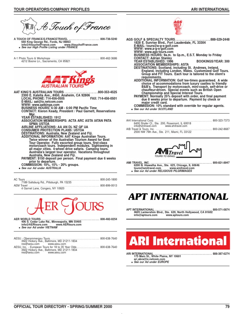 A Comprehensive Collection of Tour Operator Profiles for Travel ...