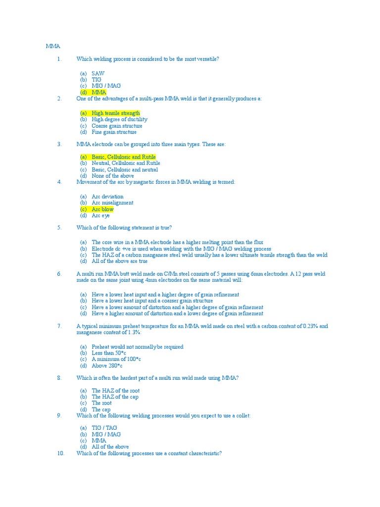 CSWIP 3.1 Exam Question and Answers | PDF | Welding | Construction