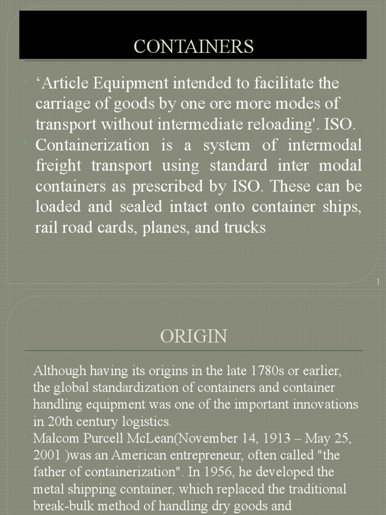 Containerization Insights | PDF | Containerization | Transport