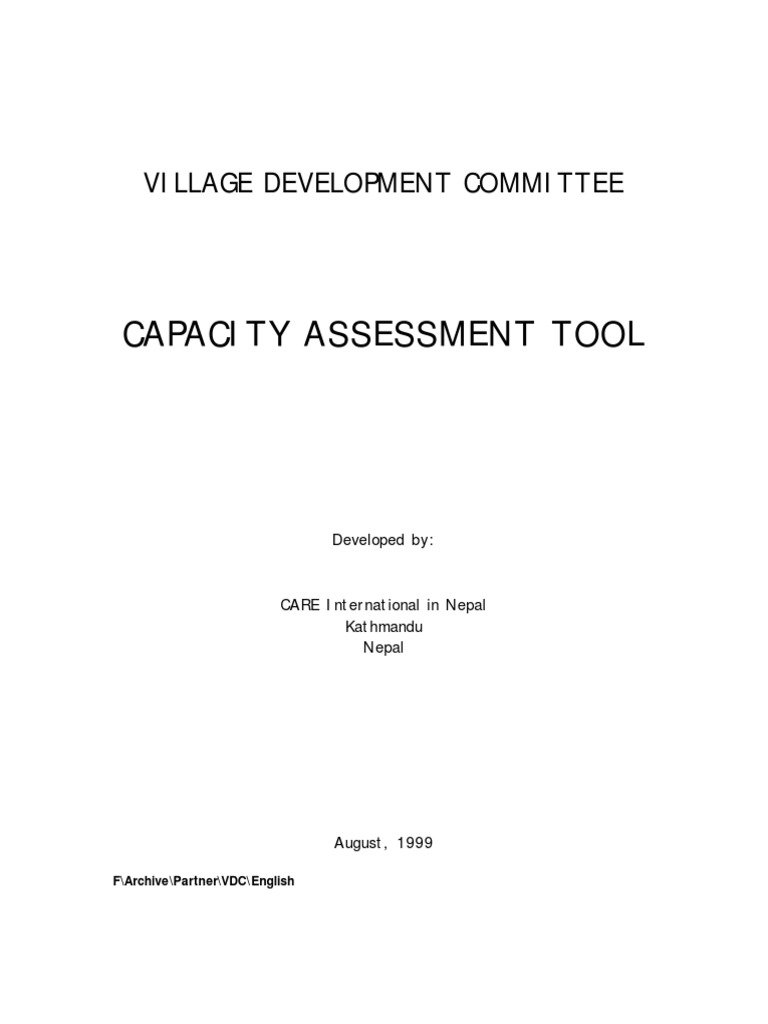 Capacity Assessment Tool - Village Development Committee | PDF ...