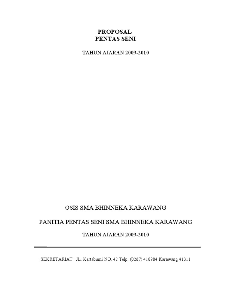 Proposal Pensi | PDF