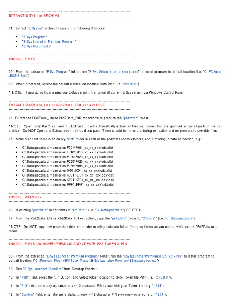 E-Sys - Installation Instructions - V.8 | PDF | Ip Address | Computer File