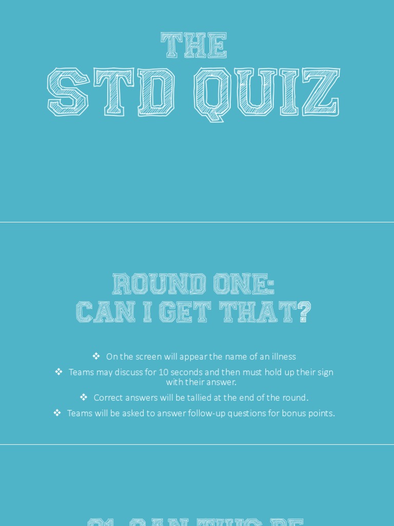 STD Quiz | PDF | Sexually Transmitted Infection | Hiv/Aids