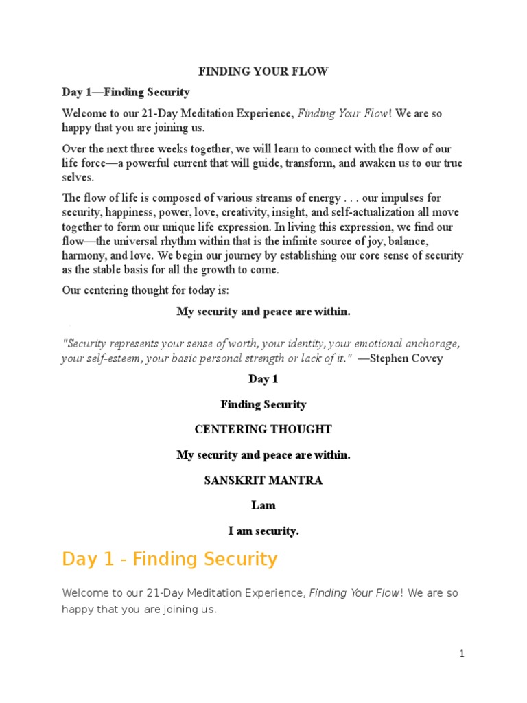 Finding Your Flow | PDF | Meditation | Chakra